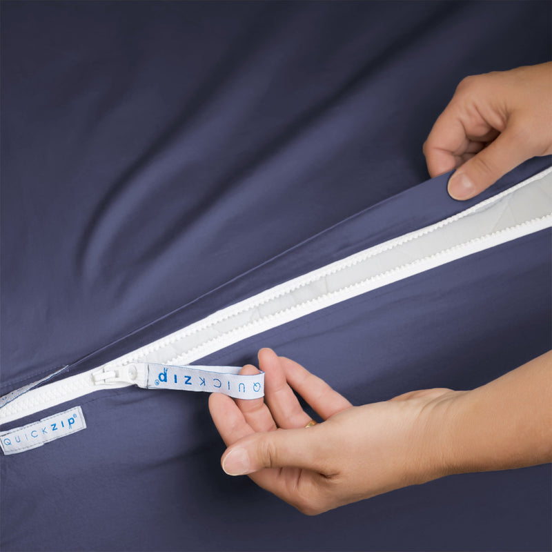 Twin XL Split Percale Cotton Zip Sheet Starter Pack from QuickZip Sheet ...